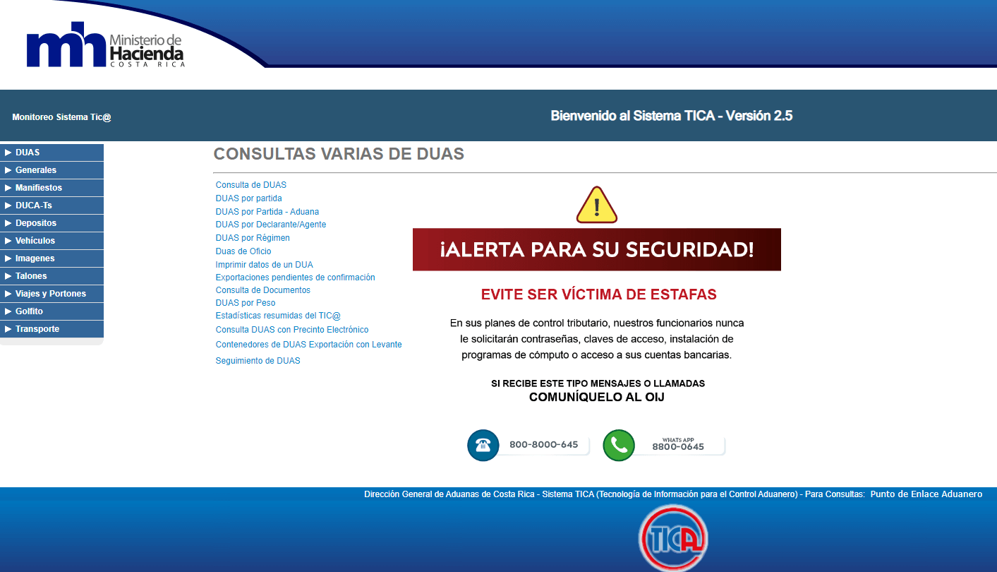 Hacienda habilitó sistema TICA y EXONET a partir del 24 de junio